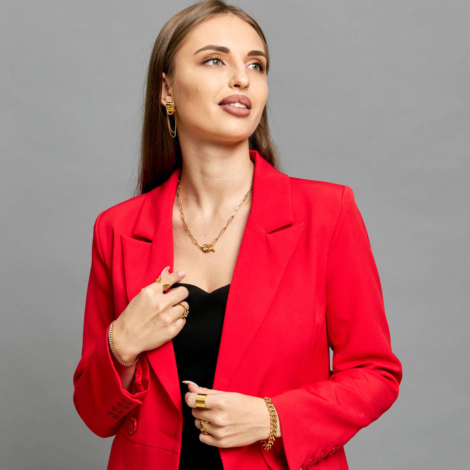 18K gold plated Stainless steel necklace, Intensity SKU #85115-4 ...