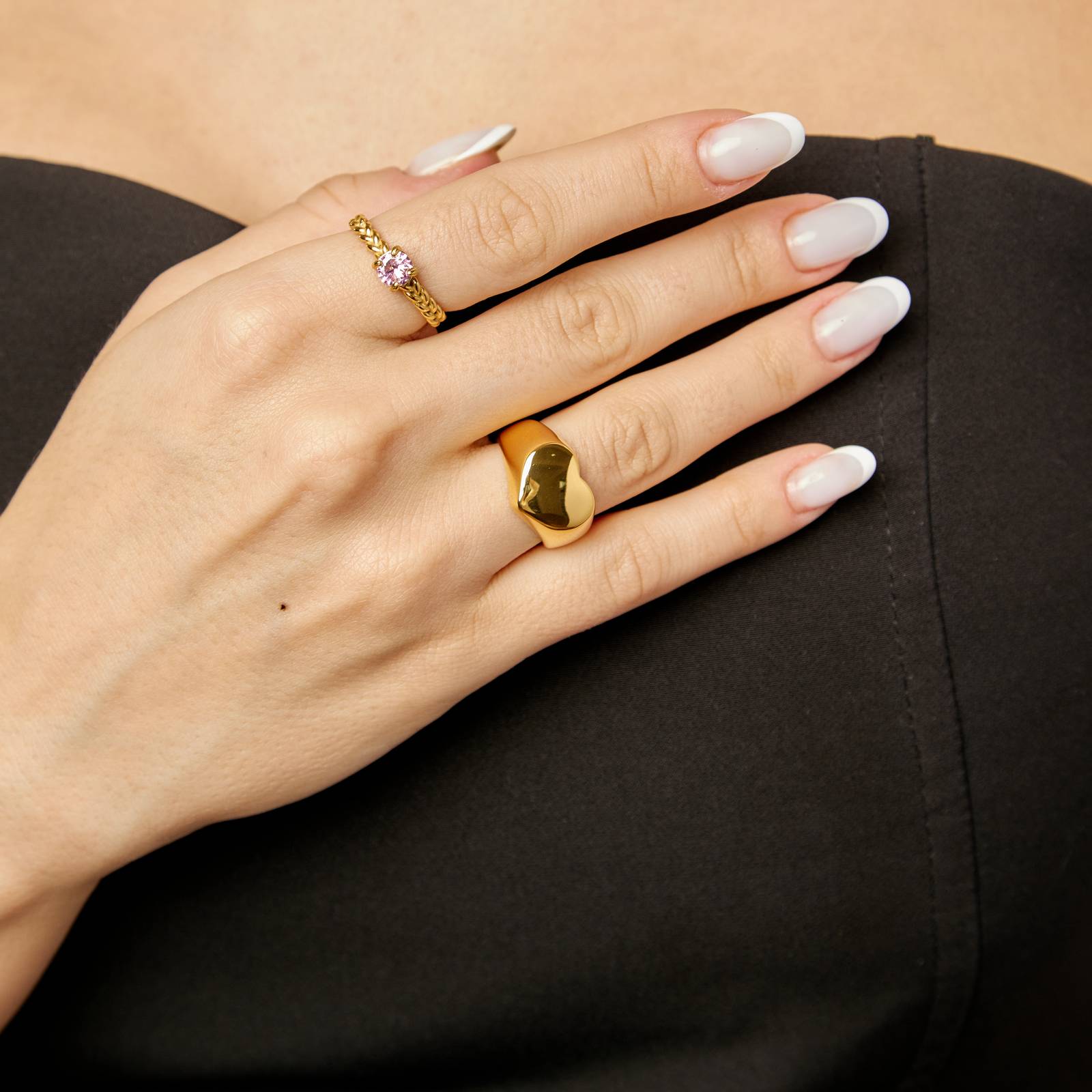 18K gold plated Stainless steel finger ring, Intensity SKU #85515-4 ...