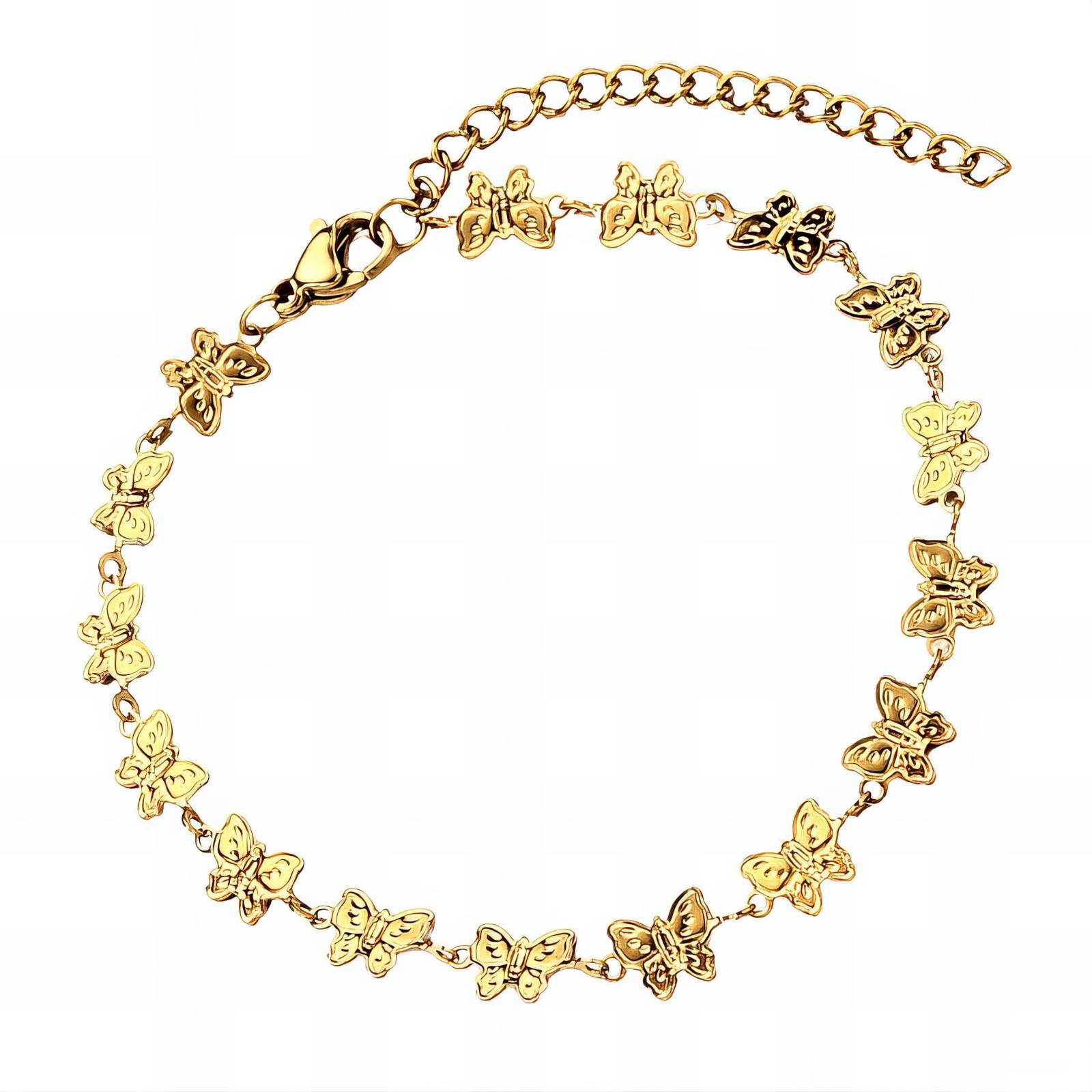 18K gold plated Stainless steel "Butterflies" bracelet, Intensity SKU #88741-0 wholesale ...