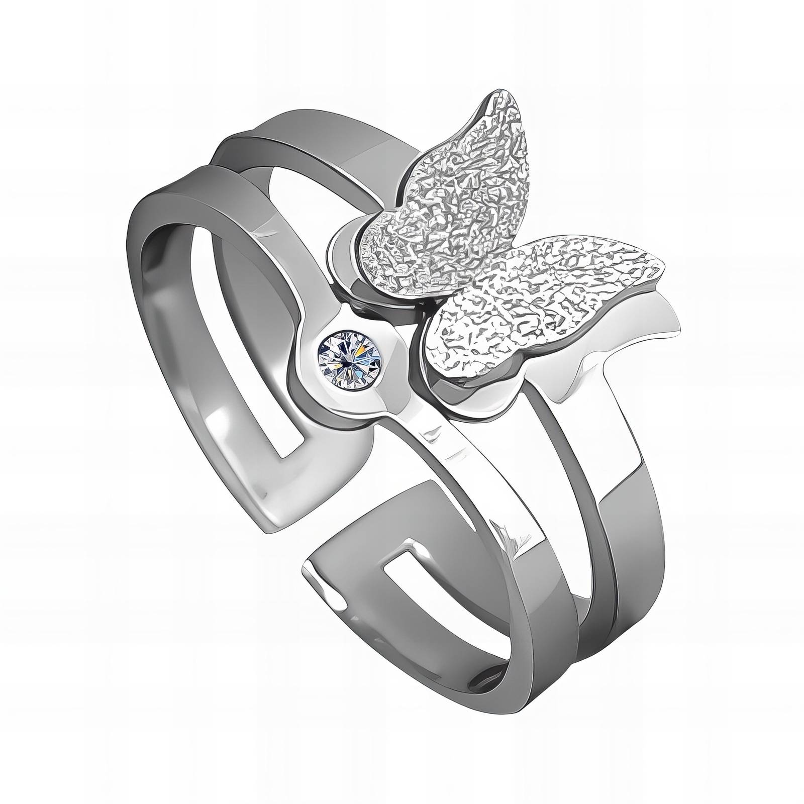Stainless steel "Butterfly" finger ring, Intensity SKU #88964-0 ...