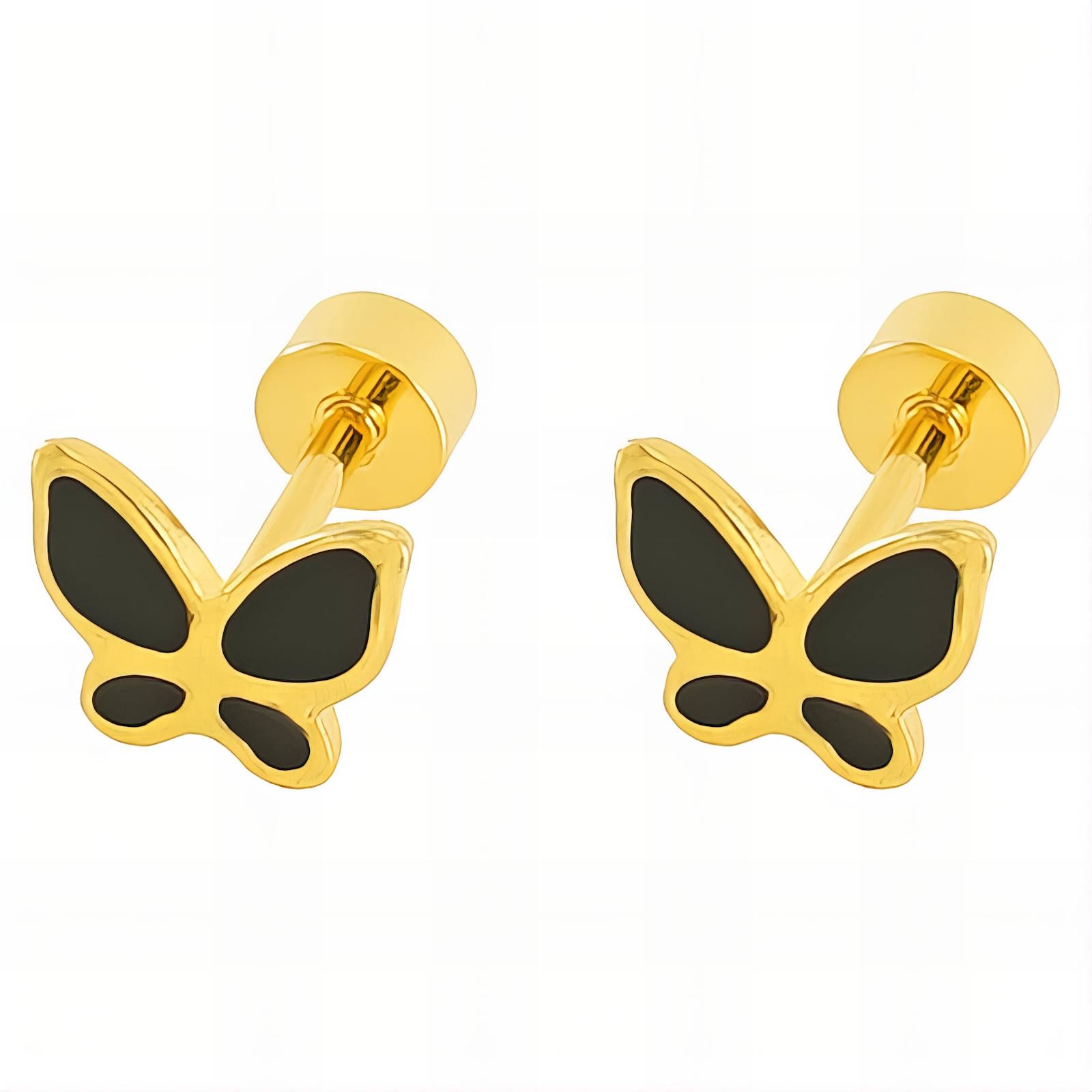 18K gold plated Stainless steel "Butterflies" earrings, Intensity SKU #89418-0 wholesale ...